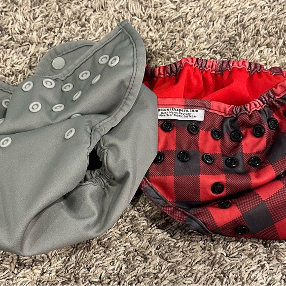 Buttons Diapers | Accessories | Buttons Diapers Gray And Red Plaid Kids ...